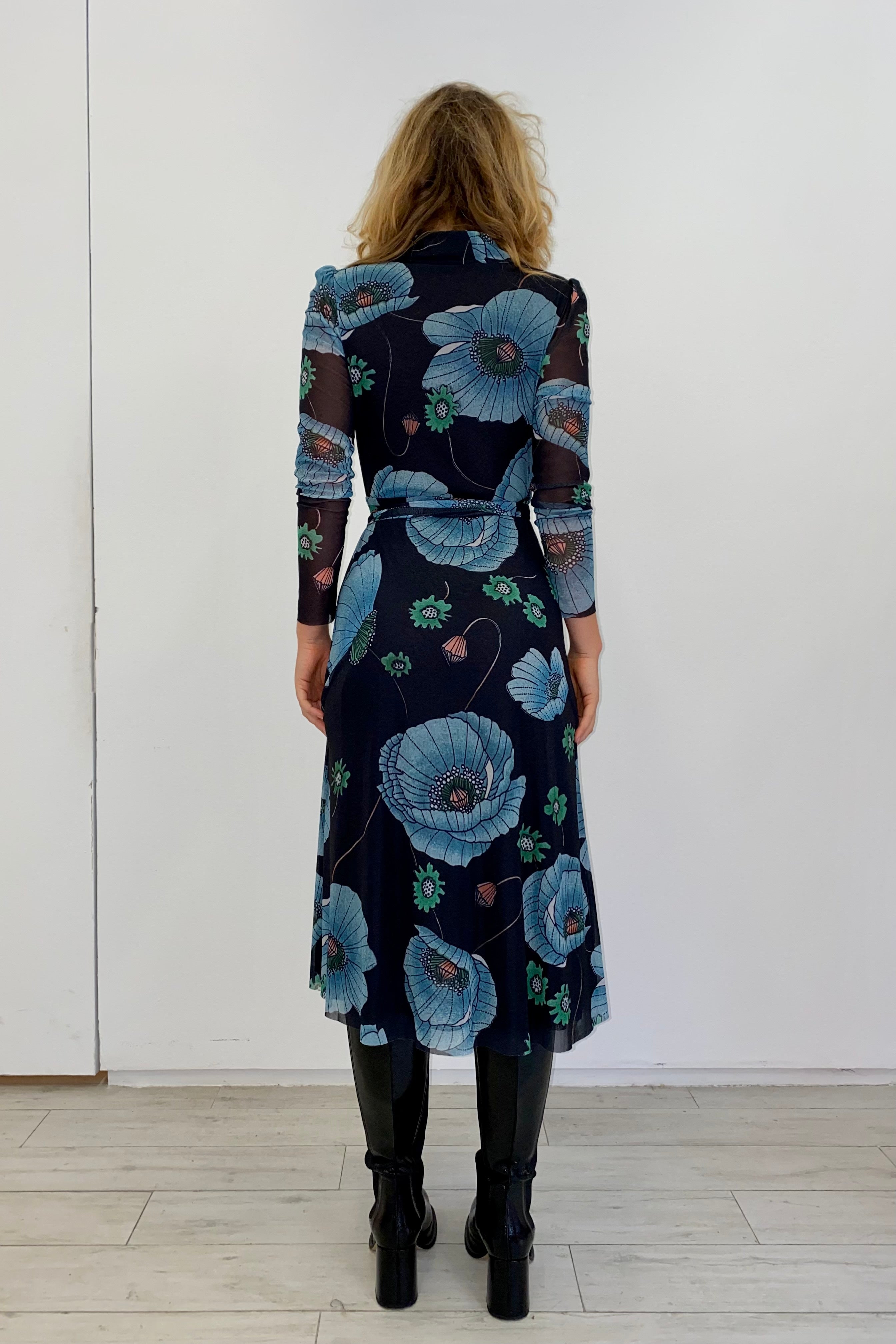 Enid Wrap Dress - Night Poppy – WRAY